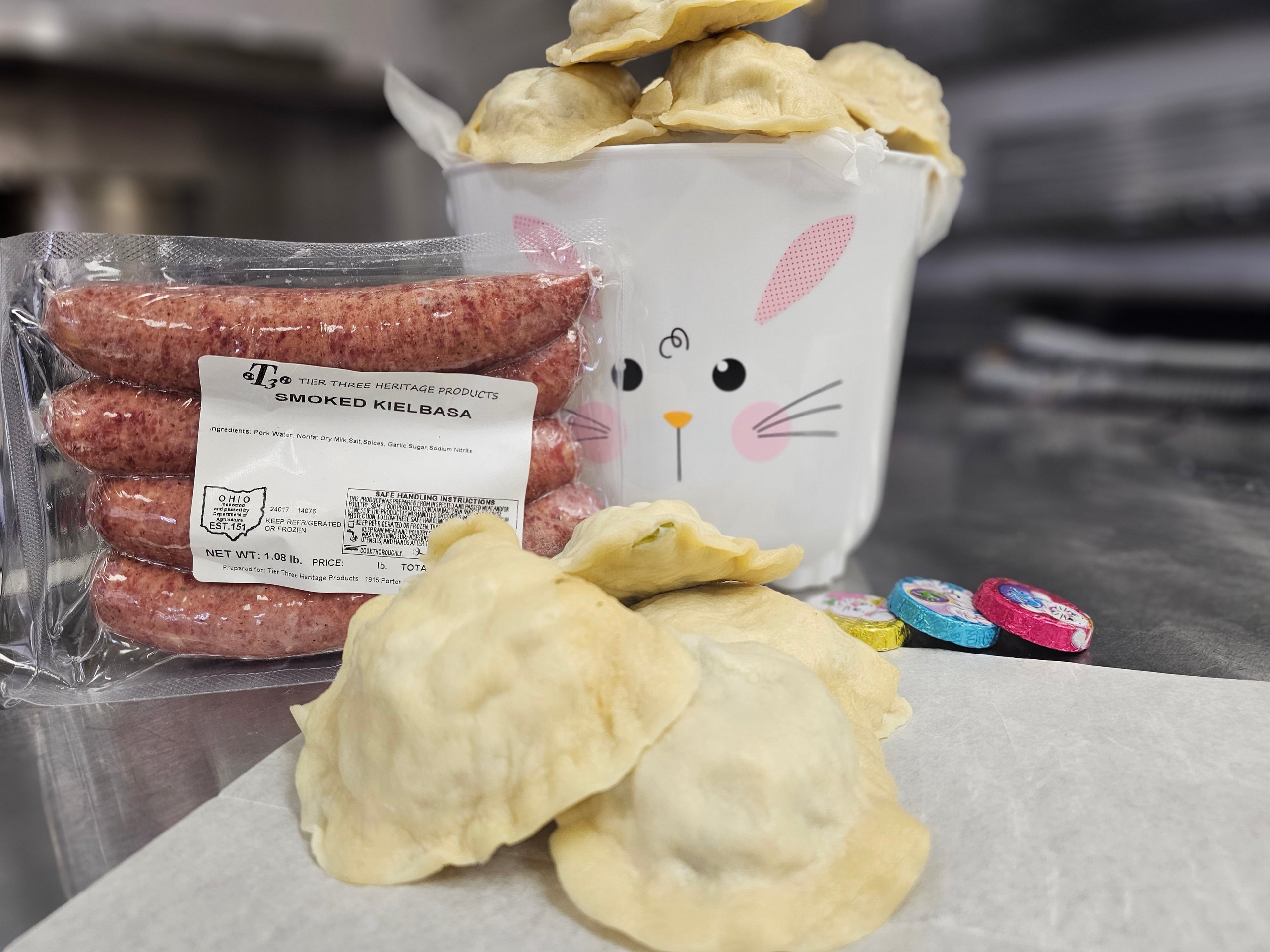 Premium Easter Bucket with Kielbasa | Sweet CLE-'bus! Handmade Pierogi